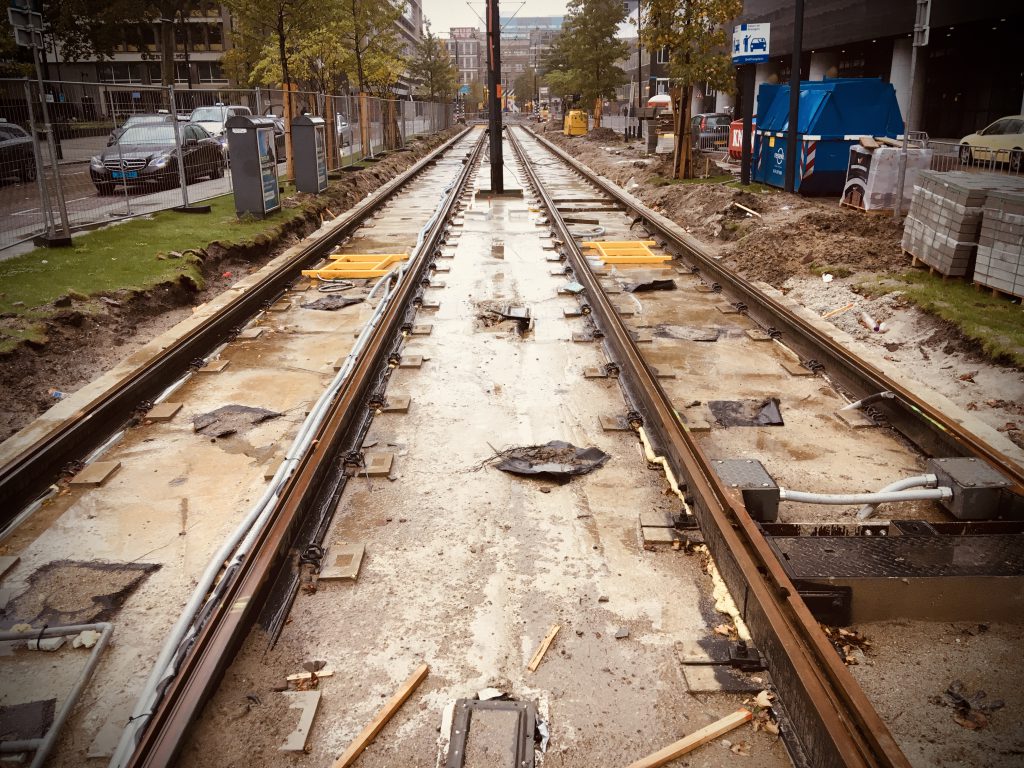 On track with the new tram rails – Rotterdam Daily Photo